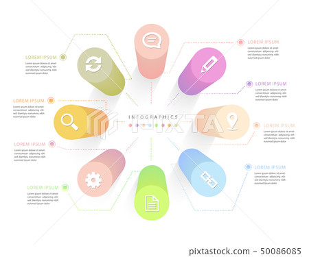 Vector infographic design UI template colorful - Stock Illustration ...