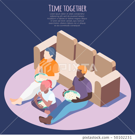 Time Together Isometric Background - Stock Illustration [50102231] - PIXTA