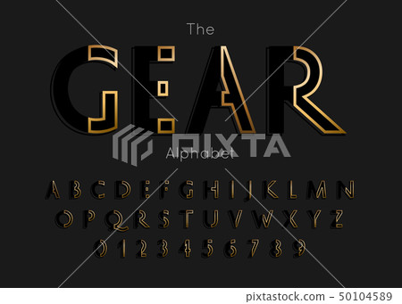 Vector of modern gear alphabet and font - Stock Illustration [50104589 ...