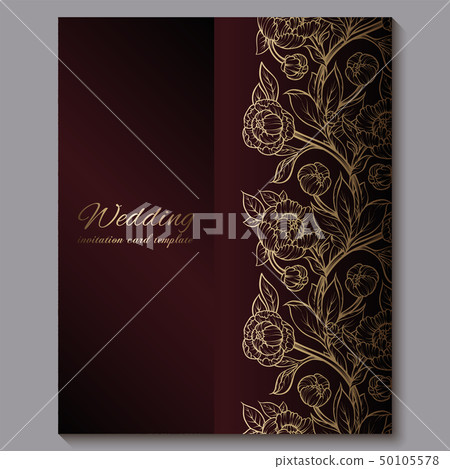 Exquisite red royal luxury wedding invitation, - Stock Illustration ...