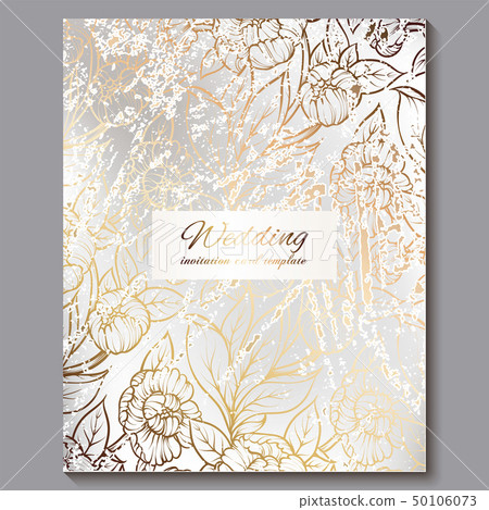 Exquisite royal luxury wedding invitation, gold on - Stock Illustration ...