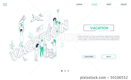 Vacation and travel - line design style...-插圖素材 [50106552] - PIXTA圖庫