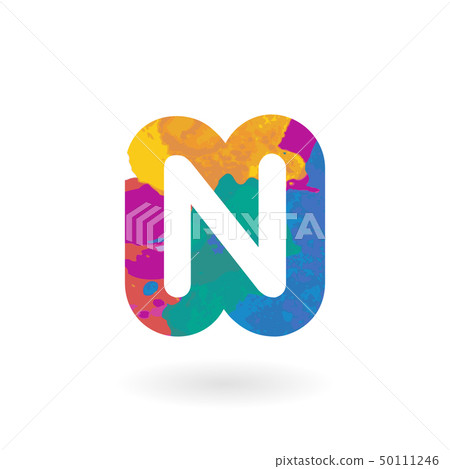 Colorful vector letter with watercolor pattern - Stock Illustration ...