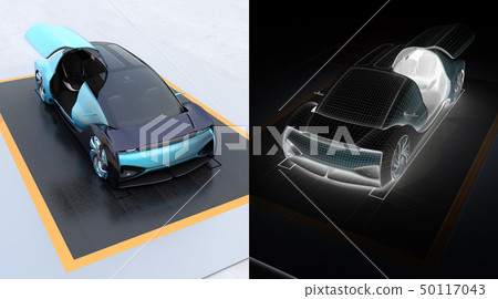 Image of electric car and inverted mesh style... - Stock Illustration ...