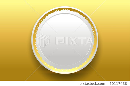 round, gold, plate - Stock Illustration [50117488] - PIXTA
