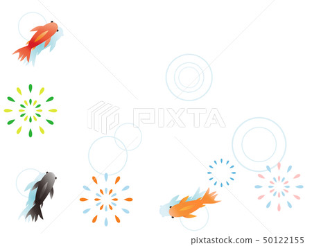 Goldfish 13 Fireworks and Goldfish - Stock Illustration [50122155] - PIXTA
