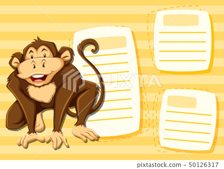 Monkey on note template - Stock Illustration [50126317] - PIXTA