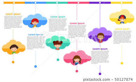 Infographic design with kids and text - Stock Illustration [50127874 ...