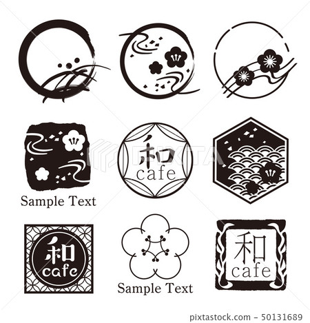 Japanese style mark that becomes point of design - Stock Illustration ...