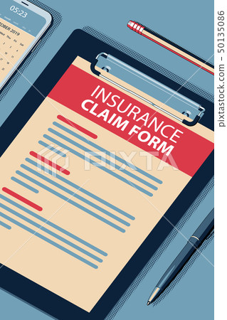 Insurance Claim Form - Vector Halftone...-插圖素材 [50135086] - PIXTA圖庫