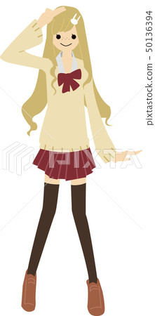 Blonde gal posing - Stock Illustration [50136394] - PIXTA