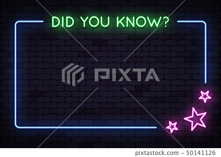 Neon frame with did you know text and stars. - Stock Illustration ...