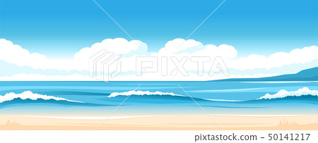 Simple ocean landscape - Stock Illustration [50141217] - PIXTA