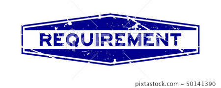 Grunge blue requirement word hexagon rubber stamp - Stock Illustration ...