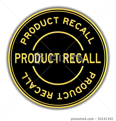 Black and gold color word product recall sticker - Stock Illustration ...