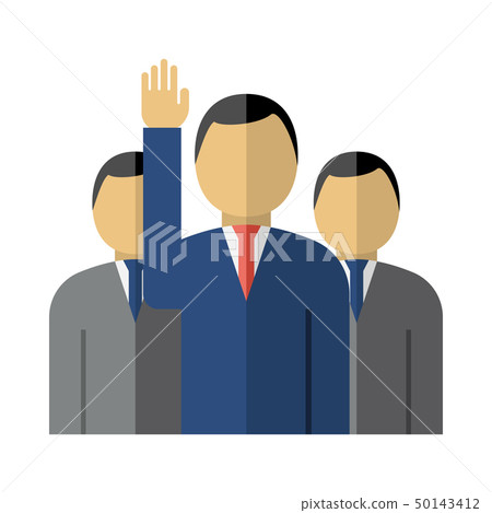 Voting Man With Men Behind Icon - Stock Illustration [50143412] - PIXTA