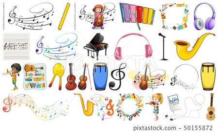 Set of music objects - Stock Illustration [50155872] - PIXTA