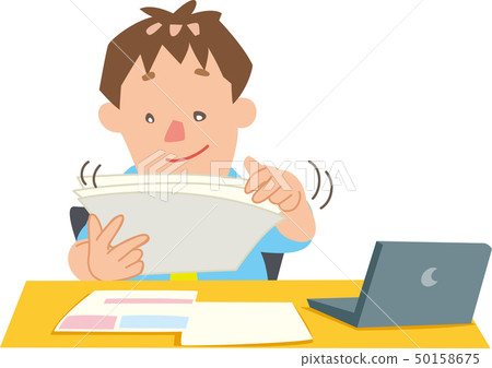 Men counting documents - Stock Illustration [50158675] - PIXTA