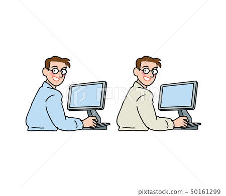 Worker performing data entry - Stock Illustration [50161299] - PIXTA