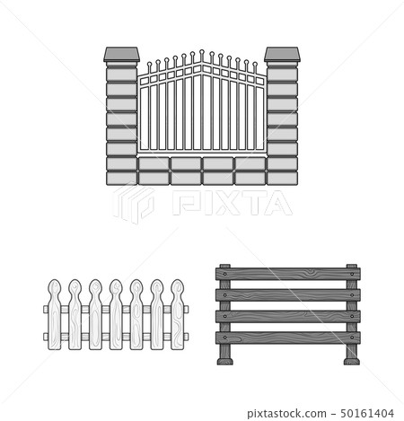Isolated object of gate and fence symbol.... - Stock Illustration ...