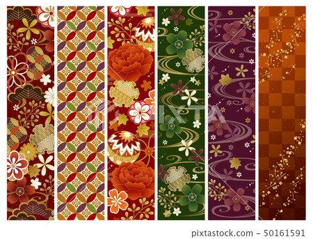Japanese pattern line autumn winter color - Stock Illustration ...
