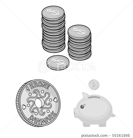 Vector illustration of coin and treasure sign.... - Stock Illustration ...