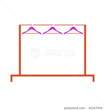 Clothing Rail With Hangers Icon - Stock Illustration [50167450] - PIXTA