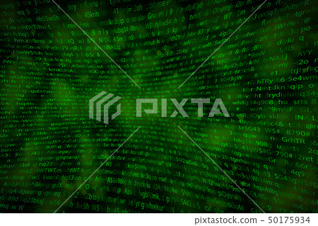 Green complicated crypto symbols on black, data - Stock Illustration [50175934] - PIXTA