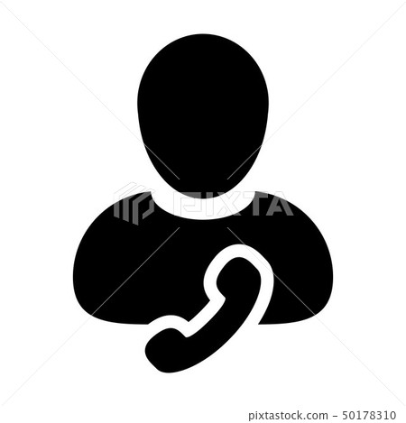 Connection icon vector male user person on phone - Stock Illustration ...