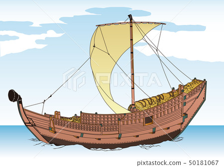 Ukiyo-e Ship 3 - Stock Illustration [50181067] - PIXTA