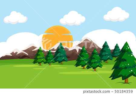 A simple nature landscape - Stock Illustration [50184359] - PIXTA