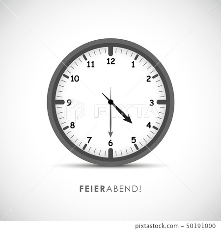clock icon round timer with german text end of... - Stock Illustration ...