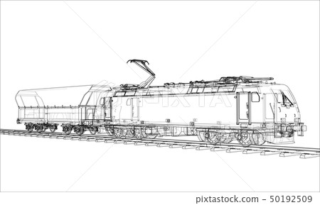Modern train concept. Vector - Stock Illustration [50192509] - PIXTA