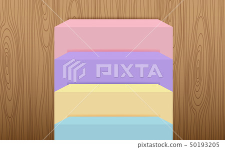 colorful platform in the wooden studio room colorf-插圖素材 [50193205 ...