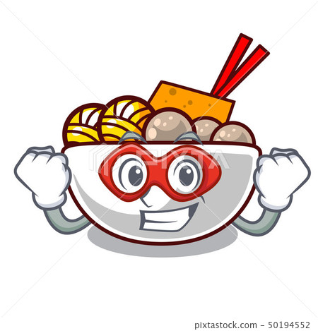 Super hero meatball in the a mascot shape-插圖素材 [50194552] - PIXTA圖庫