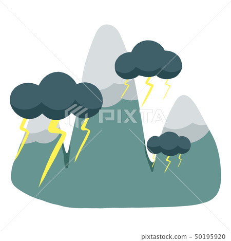 Thunder and snow mountain - Stock Illustration [50195920] - PIXTA