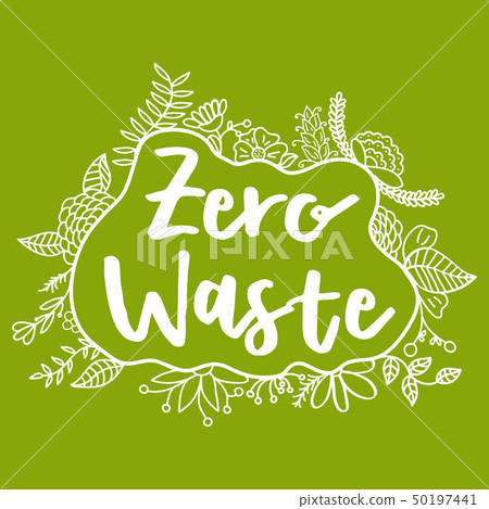 Zero Waste Concept. Hand drawn elements of zero - Stock Illustration ...