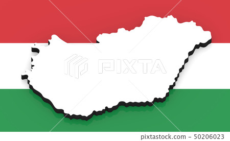 3D map of Hungary on the national flag - Stock Illustration [50206023 ...