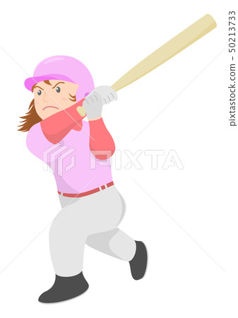 Baseball Batter Women - Stock Illustration [50213733] - PIXTA
