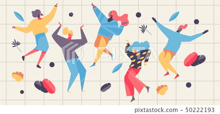 Vector concept illustration with dancing people - Stock Illustration ...