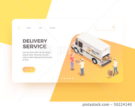 Delivery Company Website Design-插圖素材 [50224140] - PIXTA圖庫