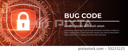 Bug Code. The Red Digital Background. Vector. - Stock Illustration ...