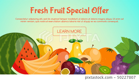 Fresh fruit special offer banner with fruits...-插圖素材 [50227807] - PIXTA圖庫