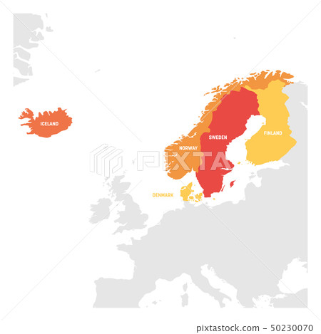 North Europe Region. Map of countries of... - Stock Illustration ...