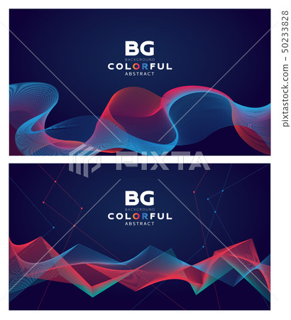 colorful vibrant wave line background - Stock Illustration [50233828 ...