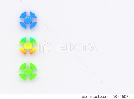 Color bullet items infographics template three... - Stock Illustration ...