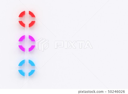 Color bullet items infographics template three... - Stock Illustration ...