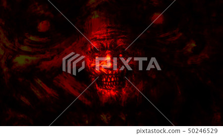 Abstraction zombie face on black background. - Stock Illustration ...