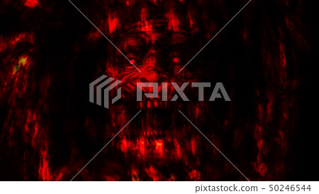 Abstraction zombie face on black background. - Stock Illustration ...
