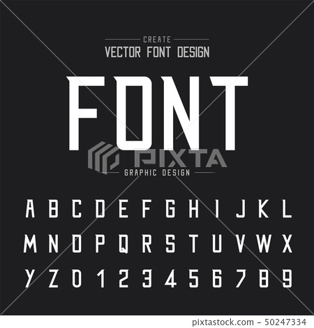 Font and alphabet vector, Black Modern Typeface - Stock Illustration ...
